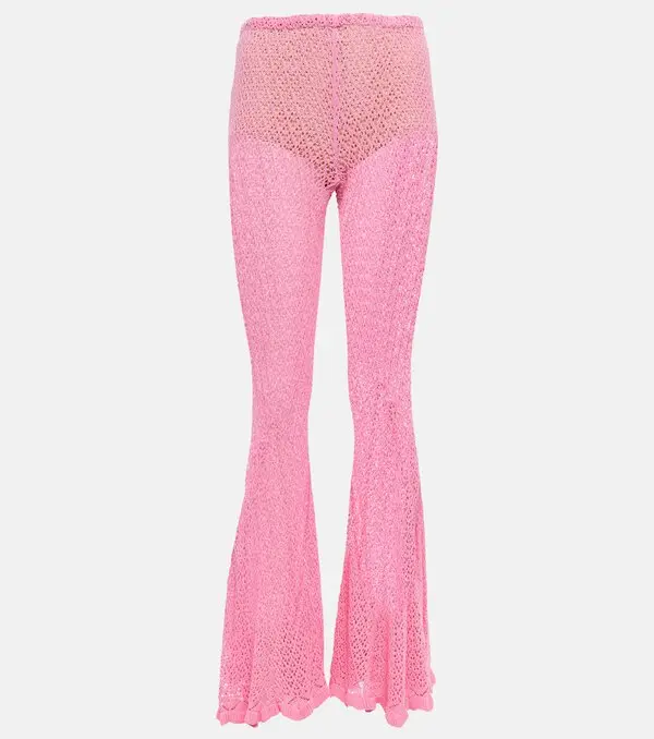 Blumarine Crochet Flared Trousers - Pink