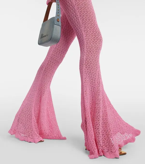 Blumarine Crochet Flared Trousers - Pink