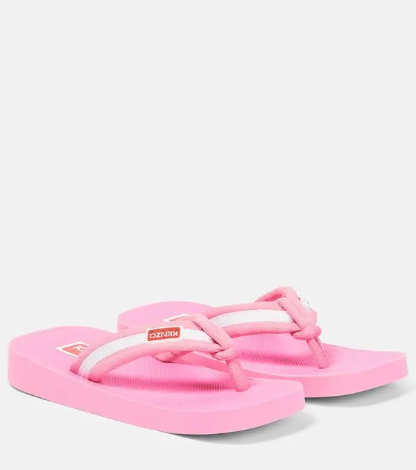 Kenzo Logo Striped Thong Sandals - Multicoloured