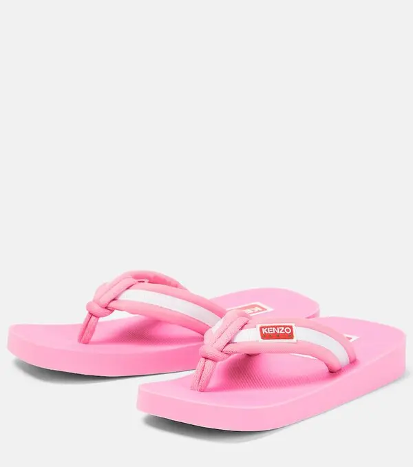 Kenzo Logo Striped Thong Sandals - Multicoloured