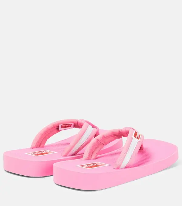 Kenzo Logo Striped Thong Sandals - Multicoloured