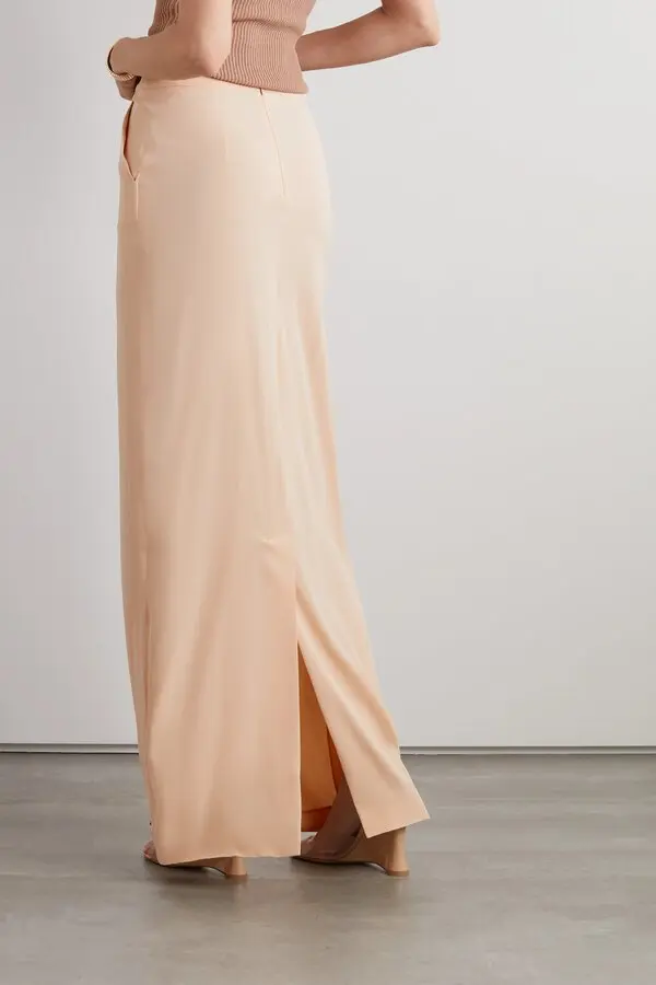 Dolce & Gabbana Stretch-silk Georgette Maxi Skirt - Neutrals