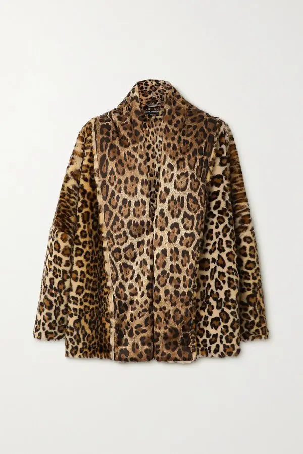Dolce & Gabbana Oversized Leopard-print Faux Fur Coat