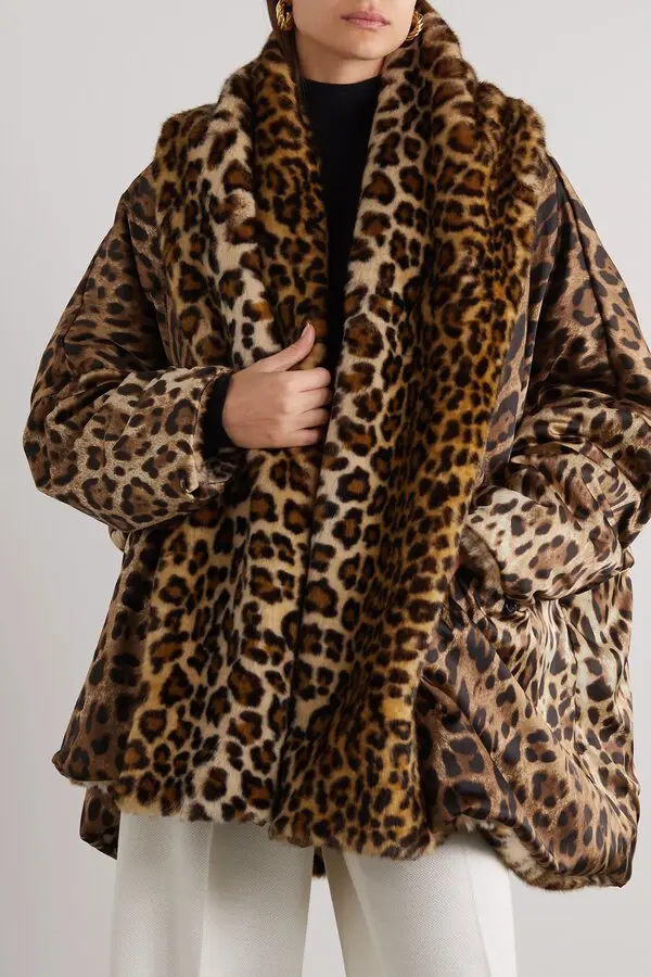 Dolce & Gabbana Oversized Leopard-print Faux Fur Coat