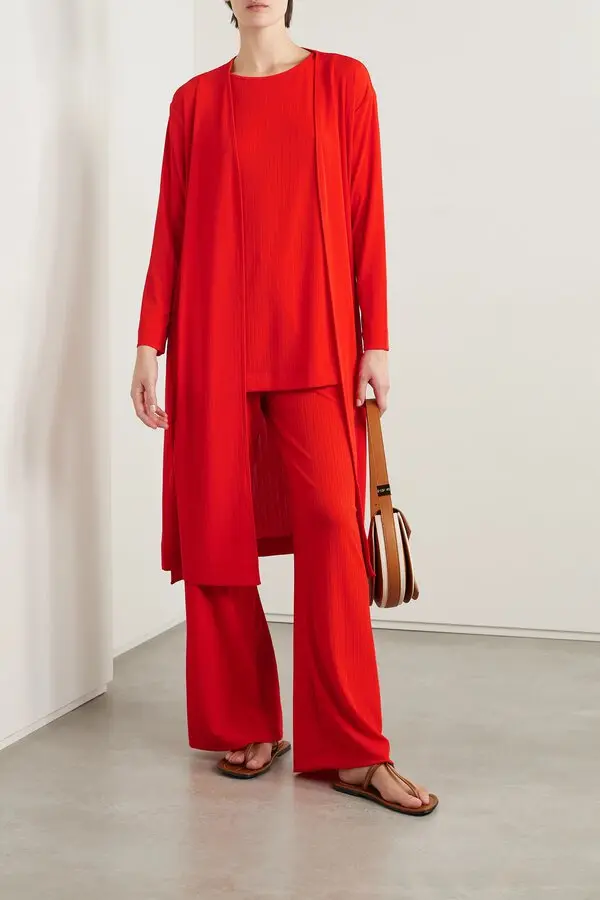 Max Mara Po Belted Ribbed-knit Cardigan