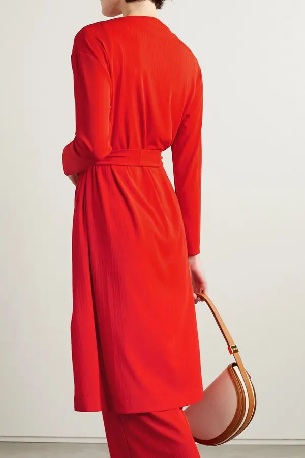 Max Mara Po Belted Ribbed-knit Cardigan