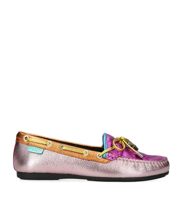 Kurt Geiger Leather Eagle Moccasins - Pink