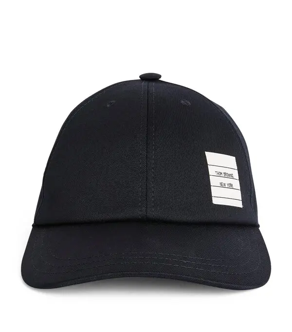 Thom Browne Name Tag Baseball Cap - Navy