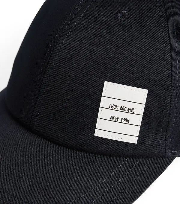 Thom Browne Name Tag Baseball Cap - Navy