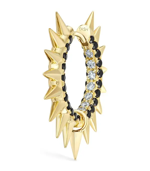 MARIA TASH Diamond Pavé Mohawk Hoop Earring - Gold
