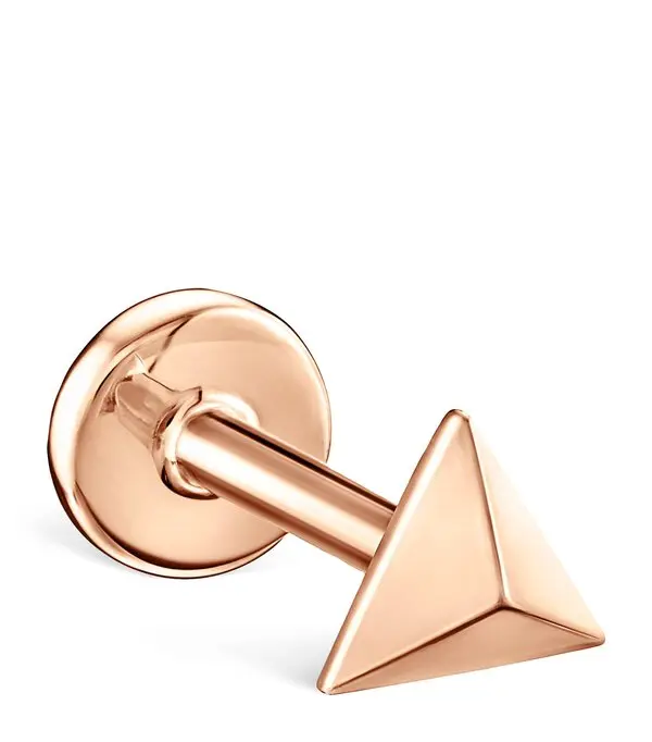 MARIA TASH Faceted Triangle Threaded Stud Earring - Rose Gold