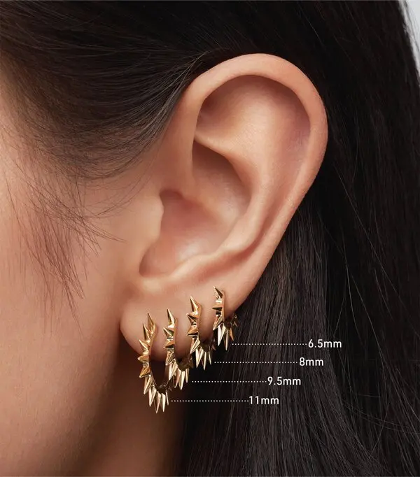 MARIA TASH Gold Mohawk Hoop Earring
