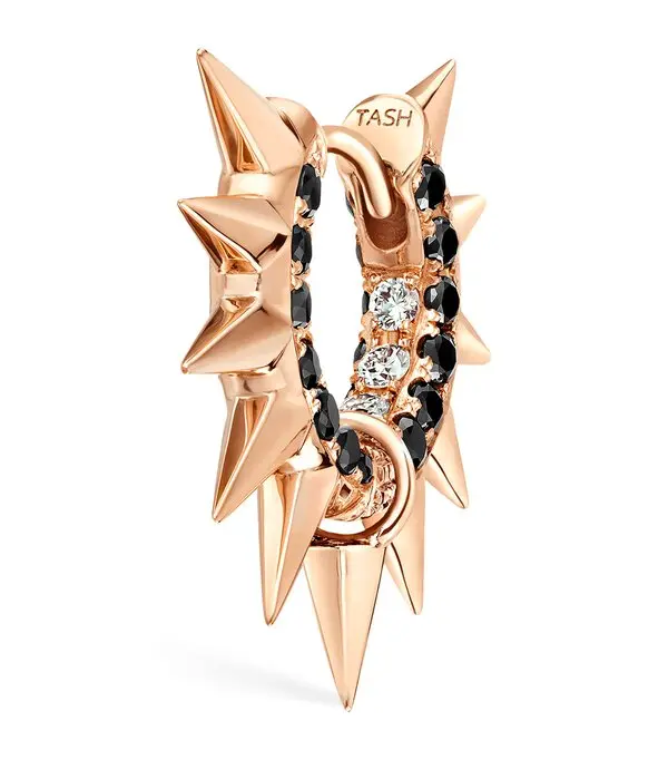 MARIA TASH Diamond Pave Mohawk Hoop Earring - Rose Gold
