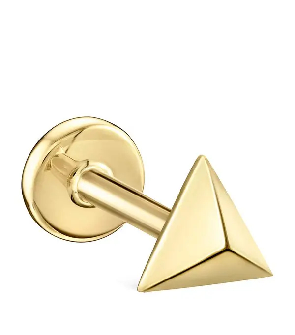 MARIA TASH Yellow Faceted Triangle Threaded Stud Earring - Gold