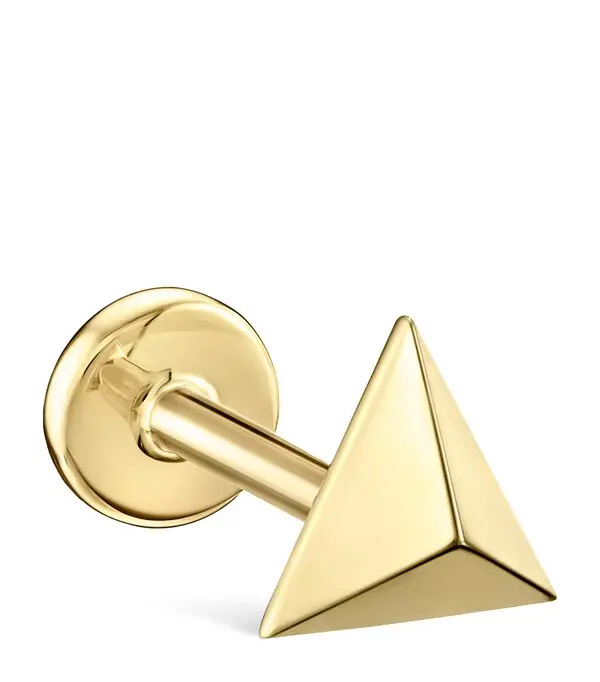 MARIA TASH Faceted Triangle Threaded Stud Earring - Gold