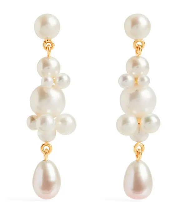 Sophie Bille Brahe Petite Splash Pearl Earrings - Gold