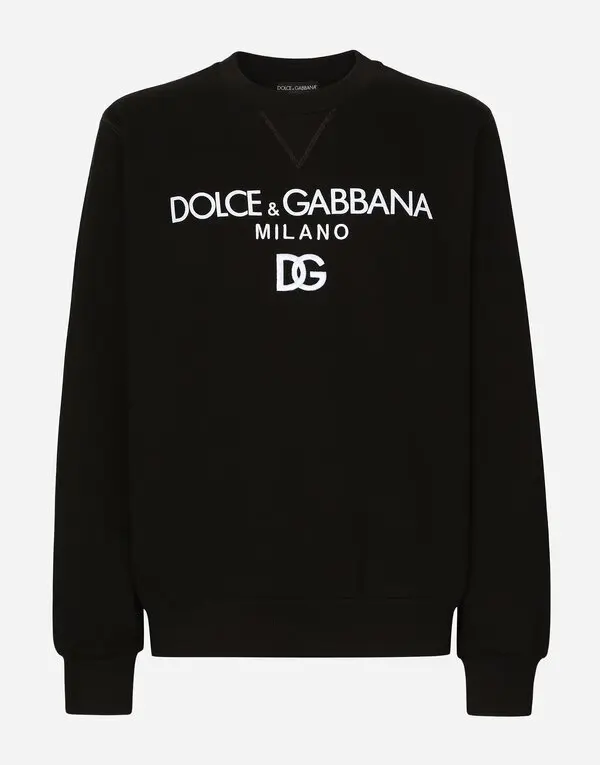 Dolce & Gabbana Round-neck Sweatshirt With Dg Embroidery