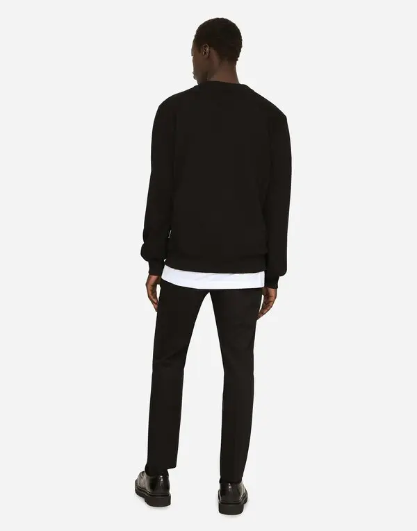 Dolce & Gabbana Round-neck Sweatshirt With Dg Embroidery