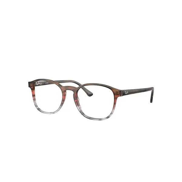 Ray-ban Optics Eyeglasses Frame With Clear Lenses - Striped Brown & Red