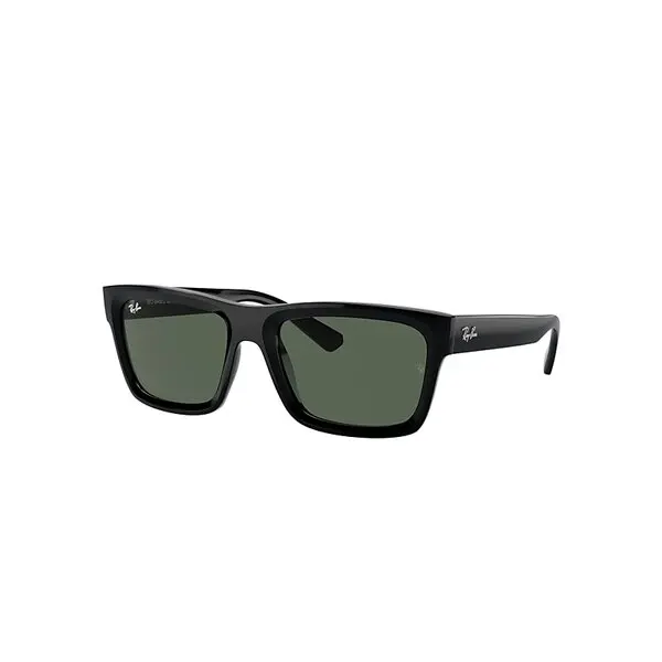 Ray-ban Warren Bio-based Sunglasses Frame Green Lenses - Black