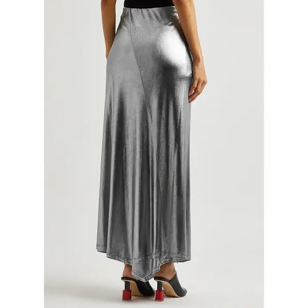 Loewe Metallic Lamé Maxi Wrap Skirt