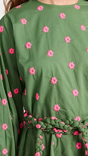 rhode pink and green dress Tilda Dress ~ White Fleur Tropicale – Chic Streets main image 0
