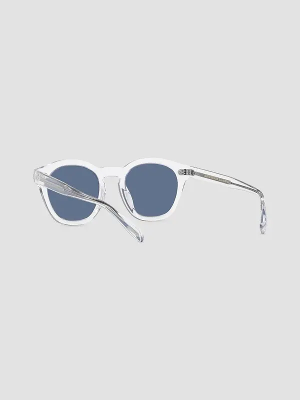 Oliver Spencer Rorke 47mm Round Mirrored Sunglasses - Blue