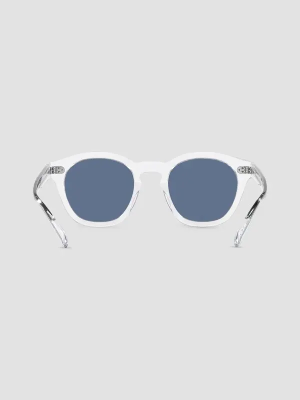 Oliver Spencer Rorke 47mm Round Mirrored Sunglasses - Blue