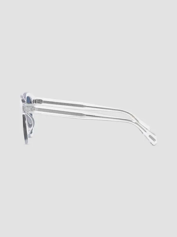 Oliver Spencer Rorke 47mm Round Mirrored Sunglasses - Blue