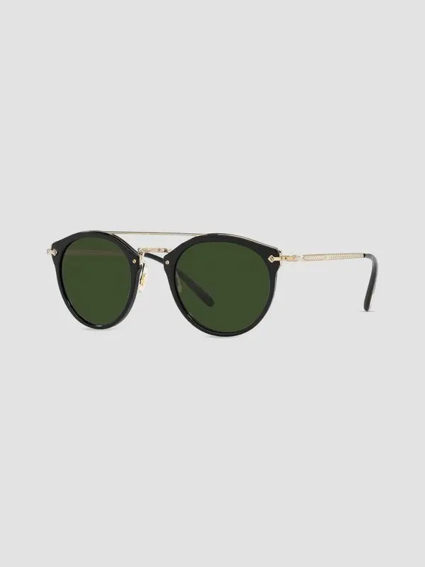 Oliver Spencer Rimick 50mm Round Solid Sunglasses - Black