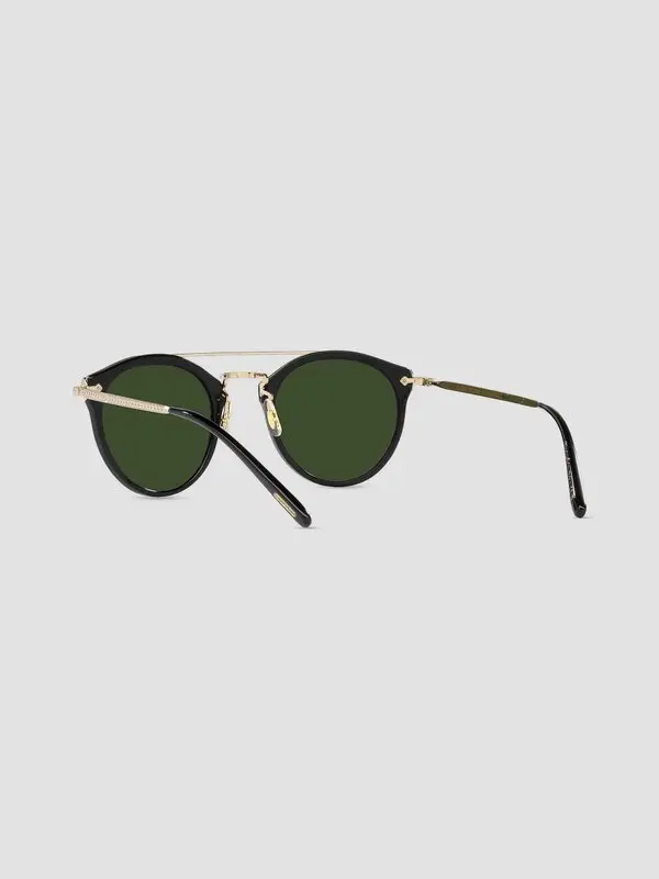Oliver Spencer Rimick 50mm Round Solid Sunglasses - Black