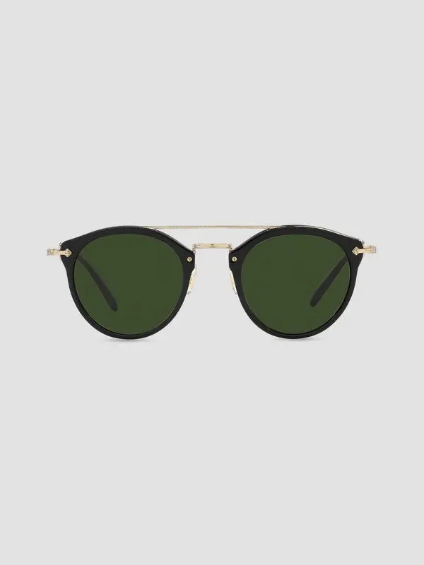 Oliver Spencer Rimick 50mm Round Solid Sunglasses - Black