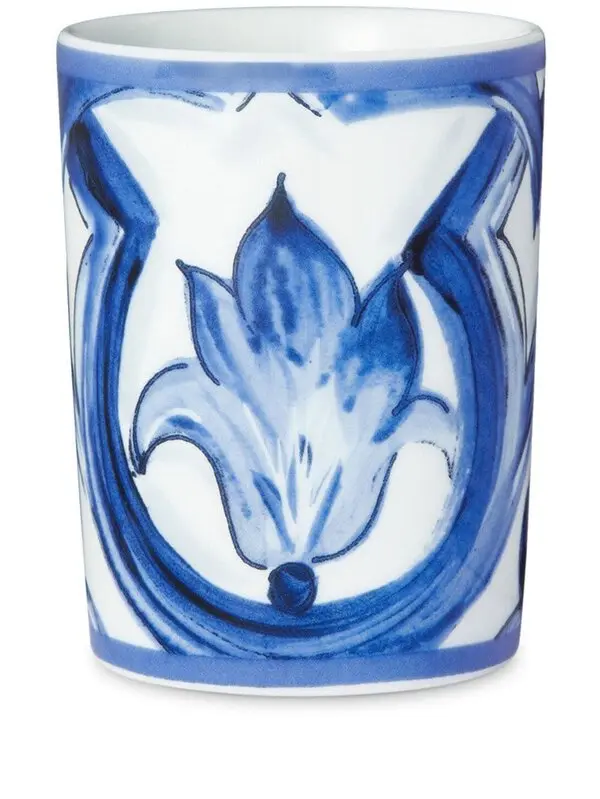 Dolce & Gabbana Blu Mediterraneo Porcelain Water Glass - White
