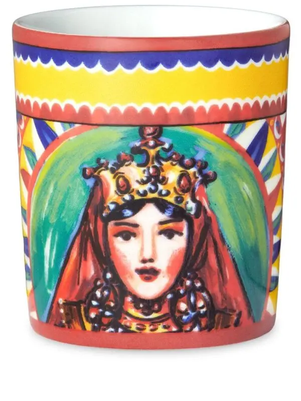 Dolce & Gabbana Carretto Siciliano Porcelain Wine Glass - Green