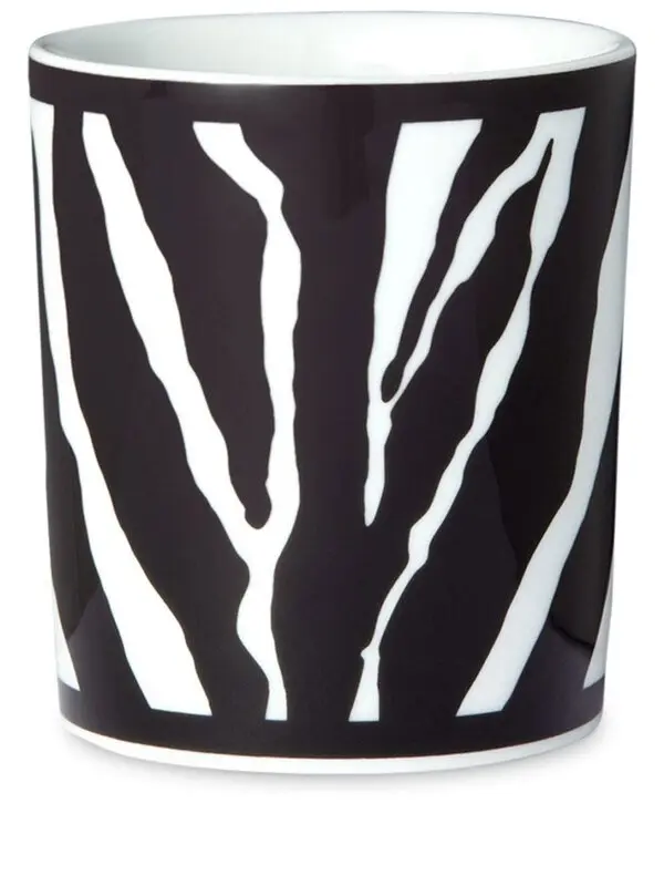 Dolce & Gabbana Zebra-print Porcelain Wine Glass - Black