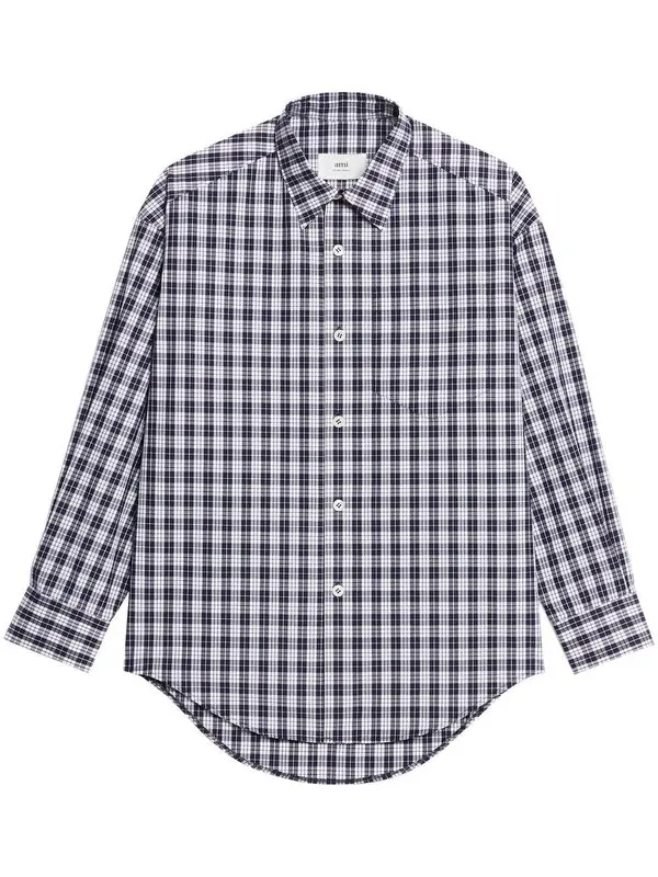 AMI Paris Plaid Long-sleeve Shirt