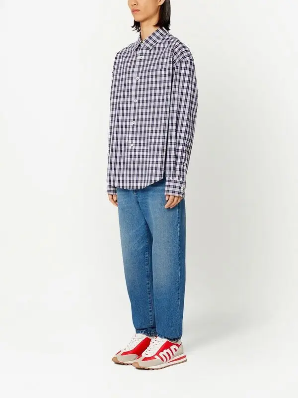 AMI Paris Plaid Long-sleeve Shirt