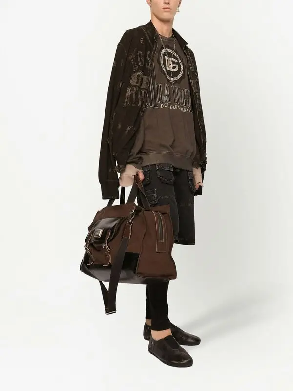 Dolce & Gabbana Logo Ripped Zip-up Sweatshirt