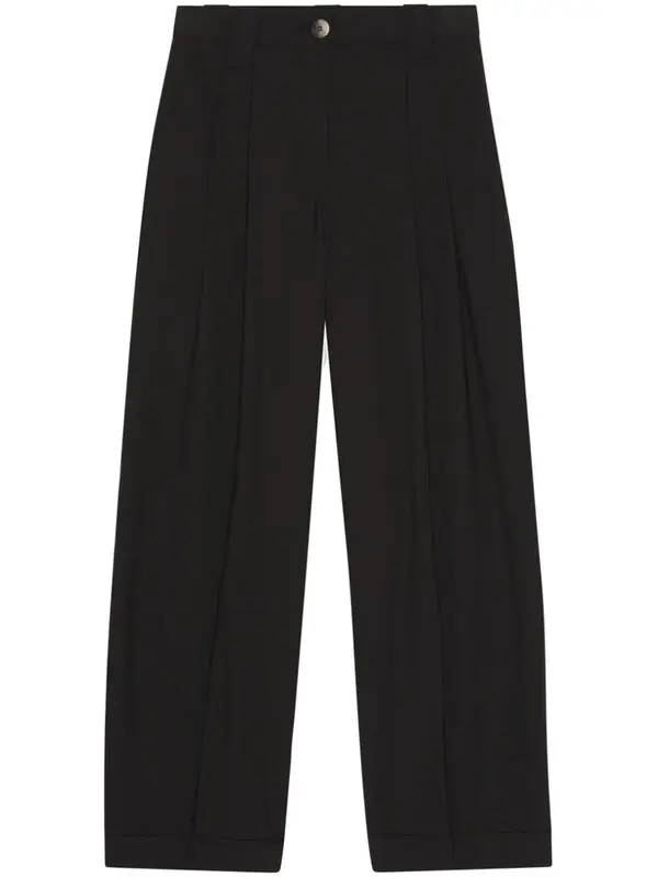 GANNI Wide-leg Tailored Trousers - Black