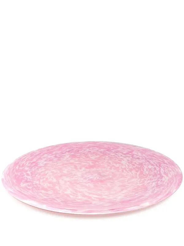 STORIES OF ITALY Macchia Murano Glass Large Tray - Pink