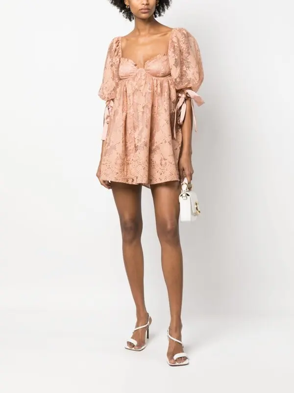 green emerald velvet dress For Love & Lemons ‘Rosalyn’ Dress in Pink main image 0