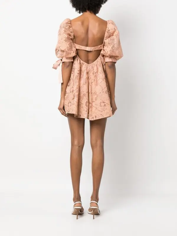 For Love & Lemons Low-Back Floral-Lace Dress In Pink - 40% Off |  Editorialist