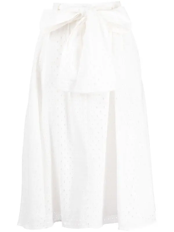 Kenzo Flared Perforated Skirt - White