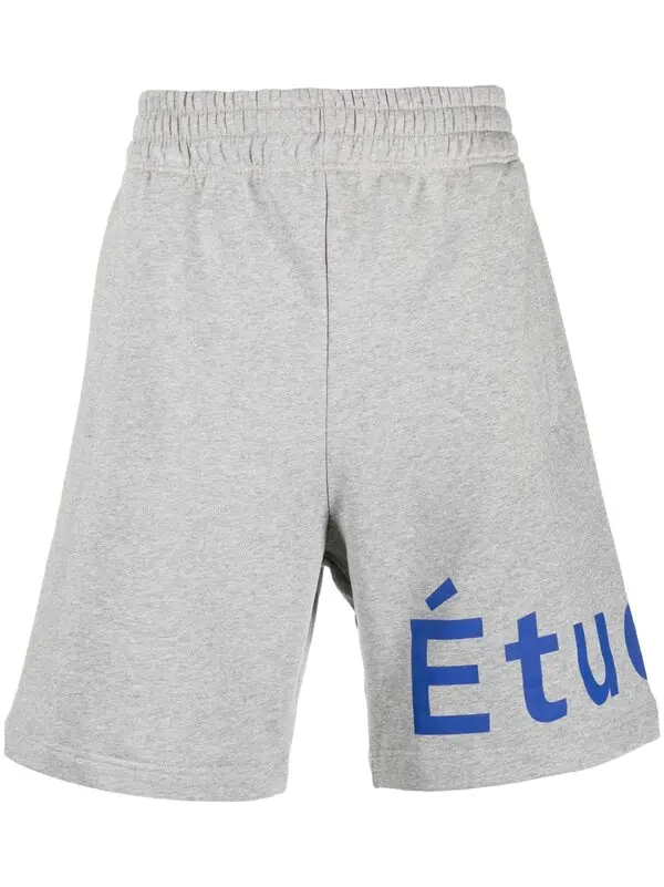 Études Studio Logo-print Organic Cotton Shorts - Grey
