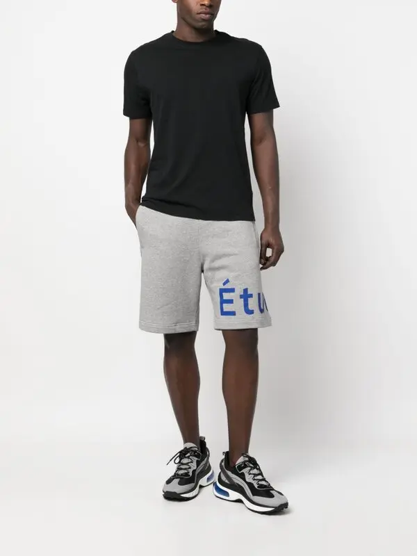 Études Studio Logo-print Organic Cotton Shorts - Grey