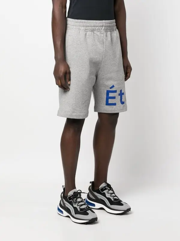 Études Studio Logo-print Organic Cotton Shorts - Grey