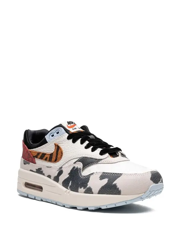 Nike Air Max 1 '87 Tiger Swoosh Cow Print Sneakers - Neutrals