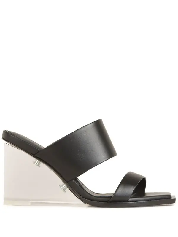 Alexander McQueen 75mm Leather Platform Wedge Sandals - Black