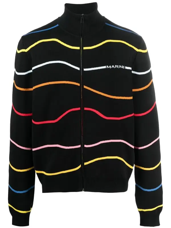 Marni Stripe-pattern Cotton Cardigan