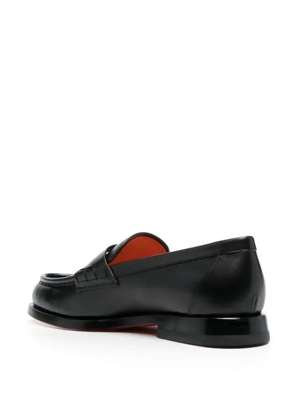 Santoni Leather Loafers - Black